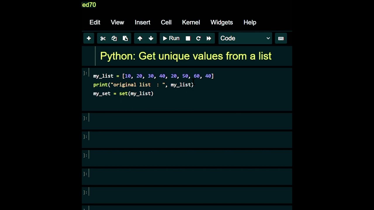 python Get Unique Values From A List code YouTube python Get Unique Values From A List code YouTube