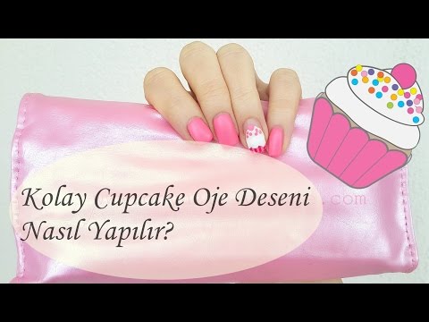 Kolay Cupcake Oje Deseni Nasıl Yapılır? Easy Cupcake Nails
