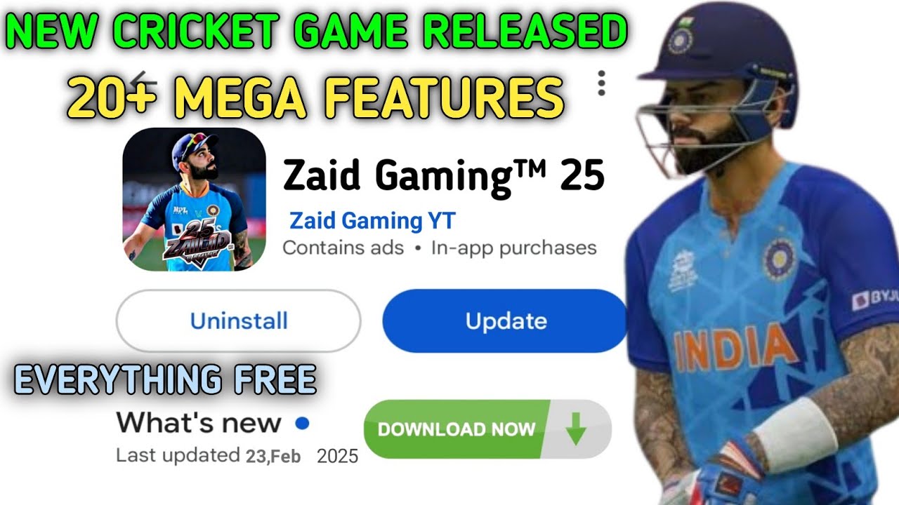 New Cricket Game With Exiting Features! Zaid Gaming 25 Cricket Game ...