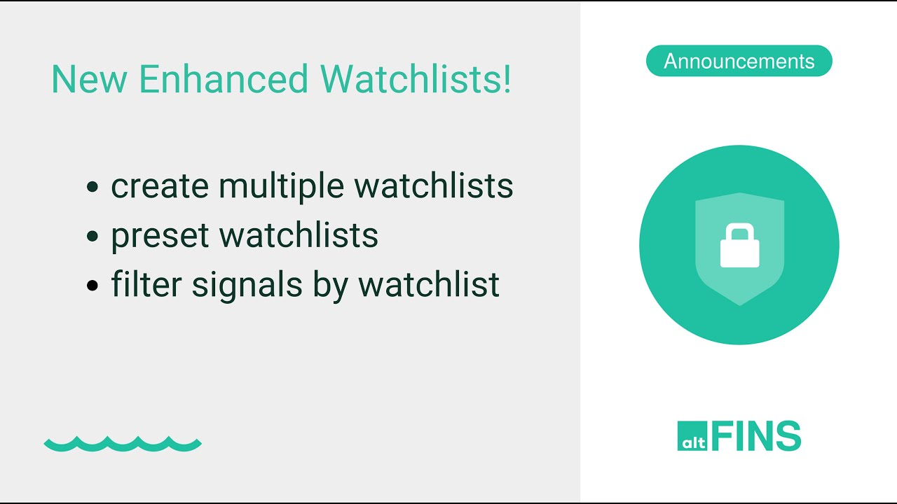 altFINS has New Enhanced Crypto Watchlists| Create multiple watchlists ...