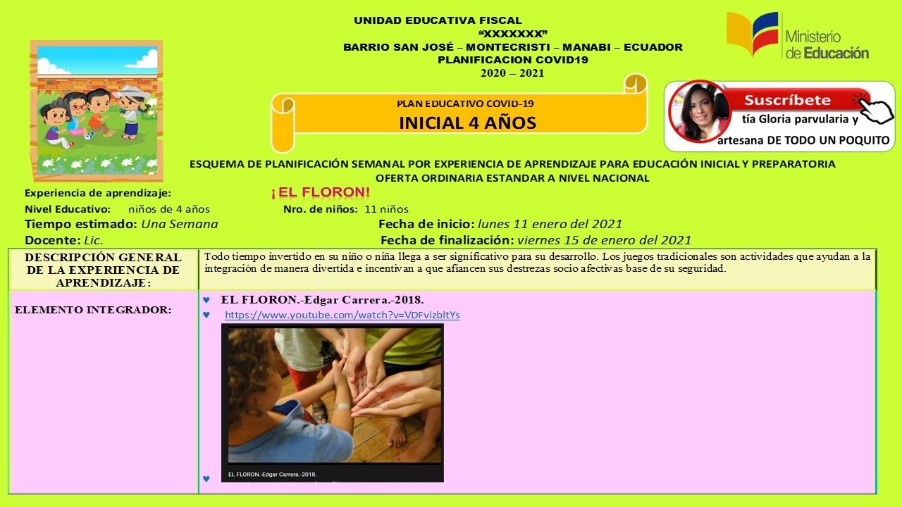 EL FLORON inicial NIÑOS DE 4 AÑOS planificacion - YouTube