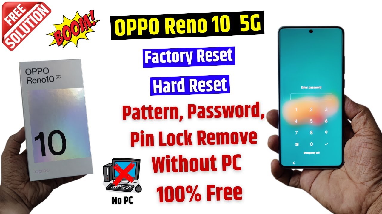 OPPO Reno 10 5g Factory Reset & Removing Fingerprint Lock / Password Lock (without pc) - YouTube