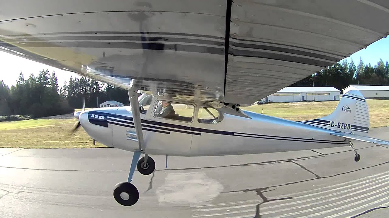 1953 Cessna 170B - Three-point Landings (Exterior) [20 Nov 2014] - YouTube