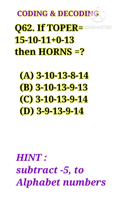 (V-R) CODING & DECODING QUESTION SAMPLES - 67 | Aptitude reasoning ...