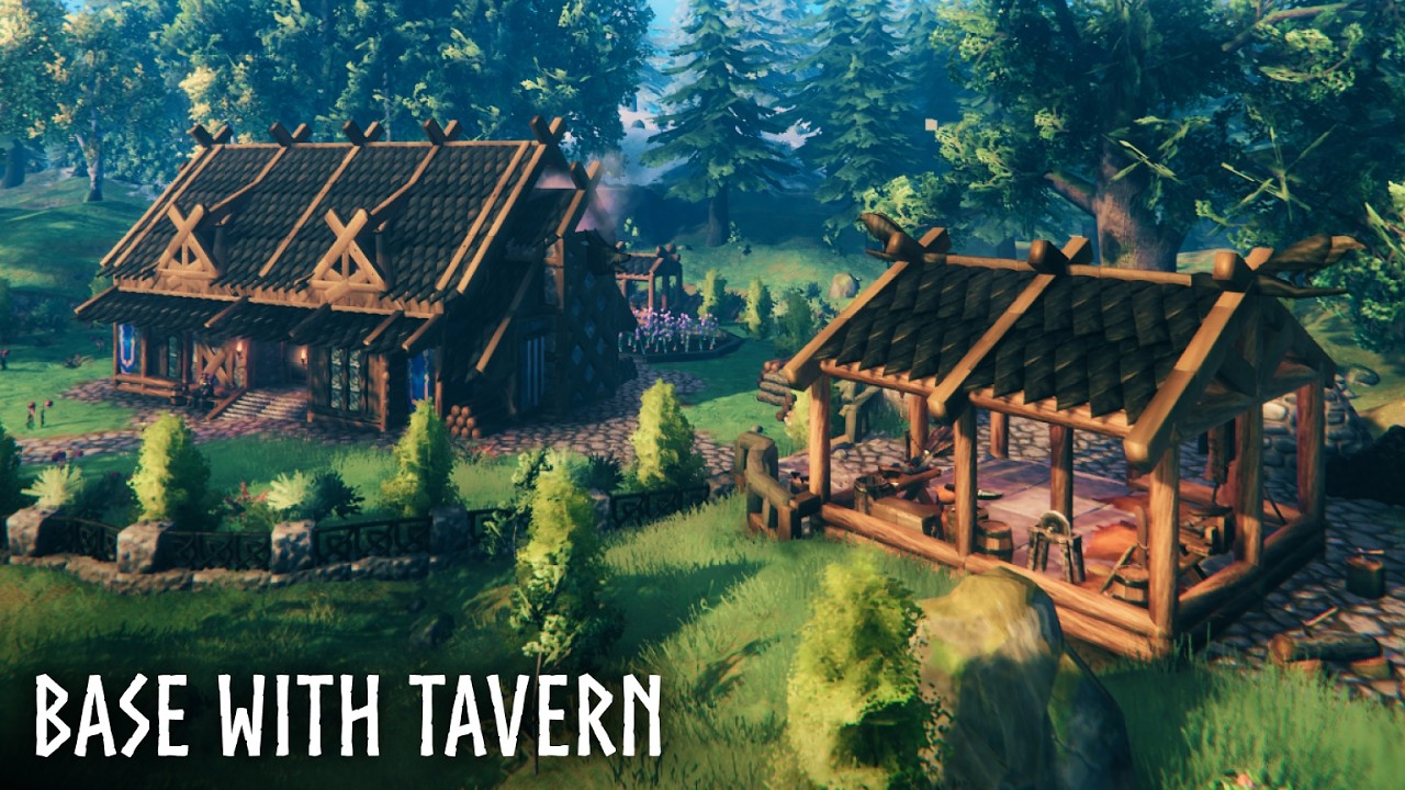 Valheim Building | The Perfect Survival Base — With a Tavern Inside ...