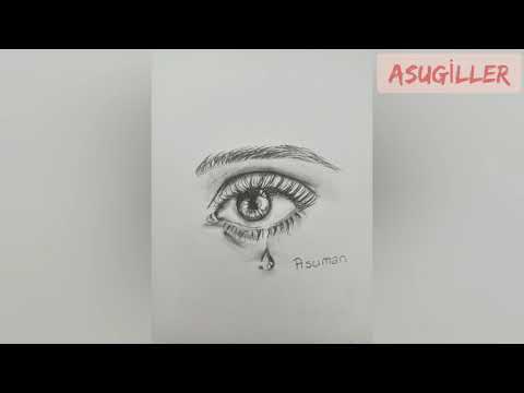 Kolay ağlayan göz çizimi (Karakalem resim çizimi)
