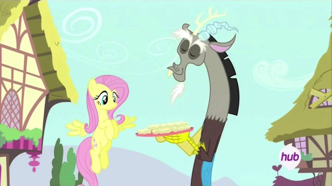 Fluttershy hugging Discord - YouTube