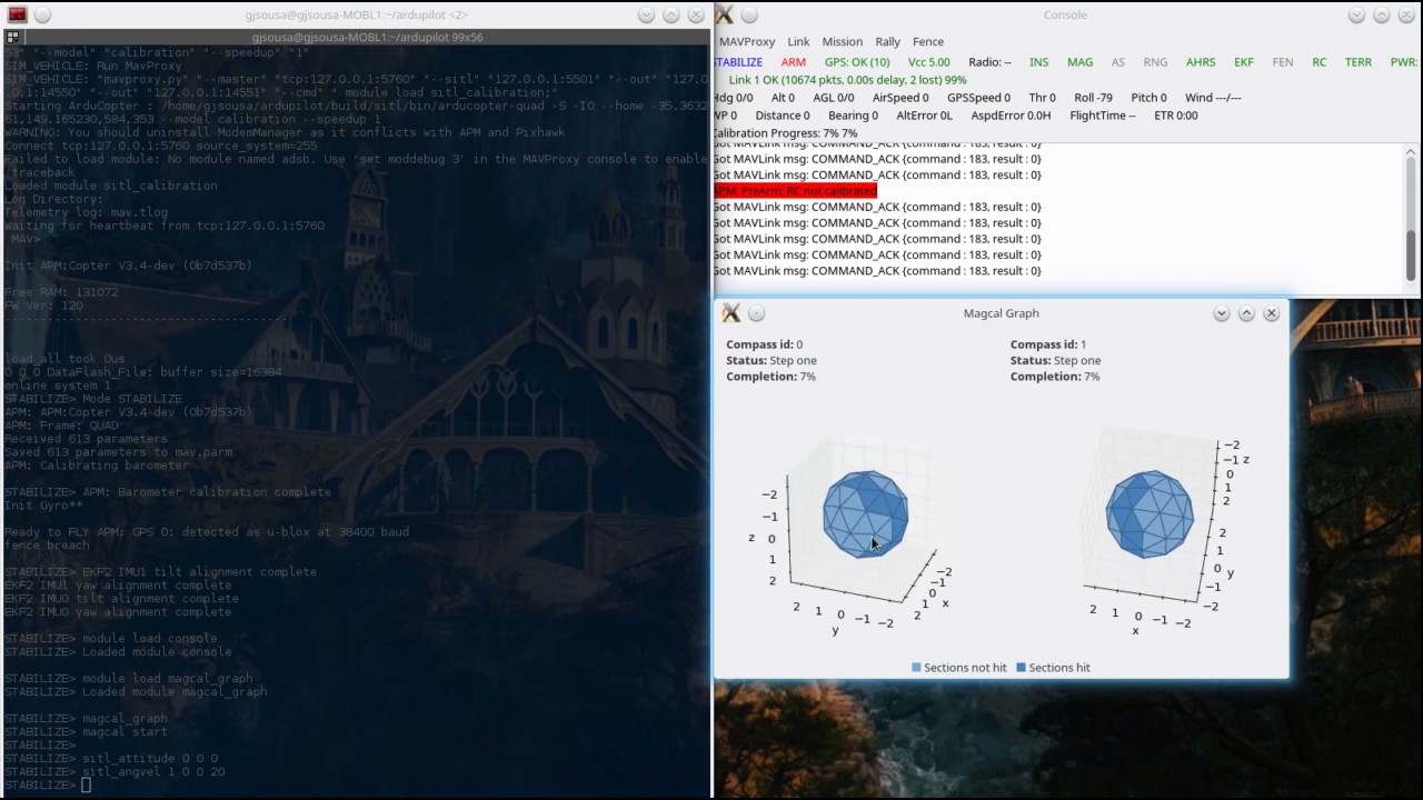 ArduPilot SITL compass calibration demo - YouTube