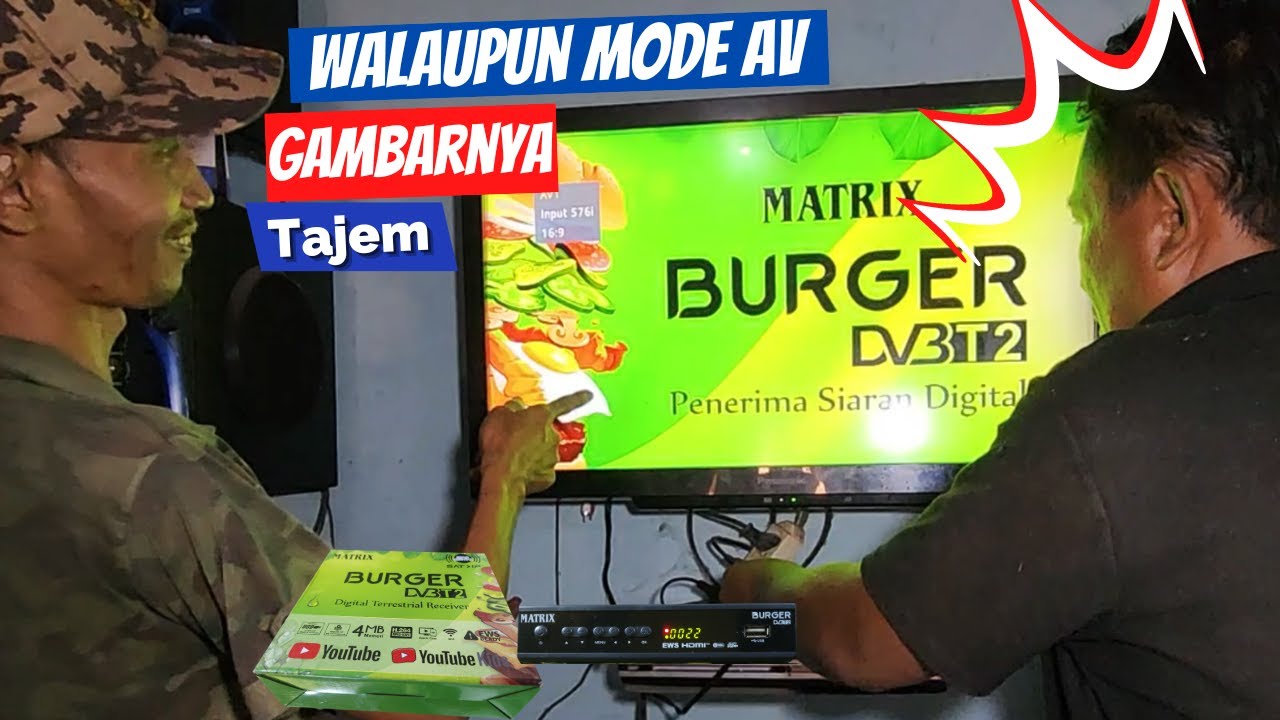 PEMASANGAN STB MATRIX BURGER DI TV LED PANASONIC 32 INC MODE AV - YouTube