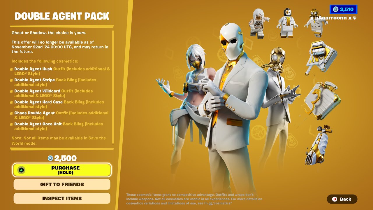 Fortnite Item Shop, November 17th 2024 - DOUBLE AGENT PACK RETURNS ...