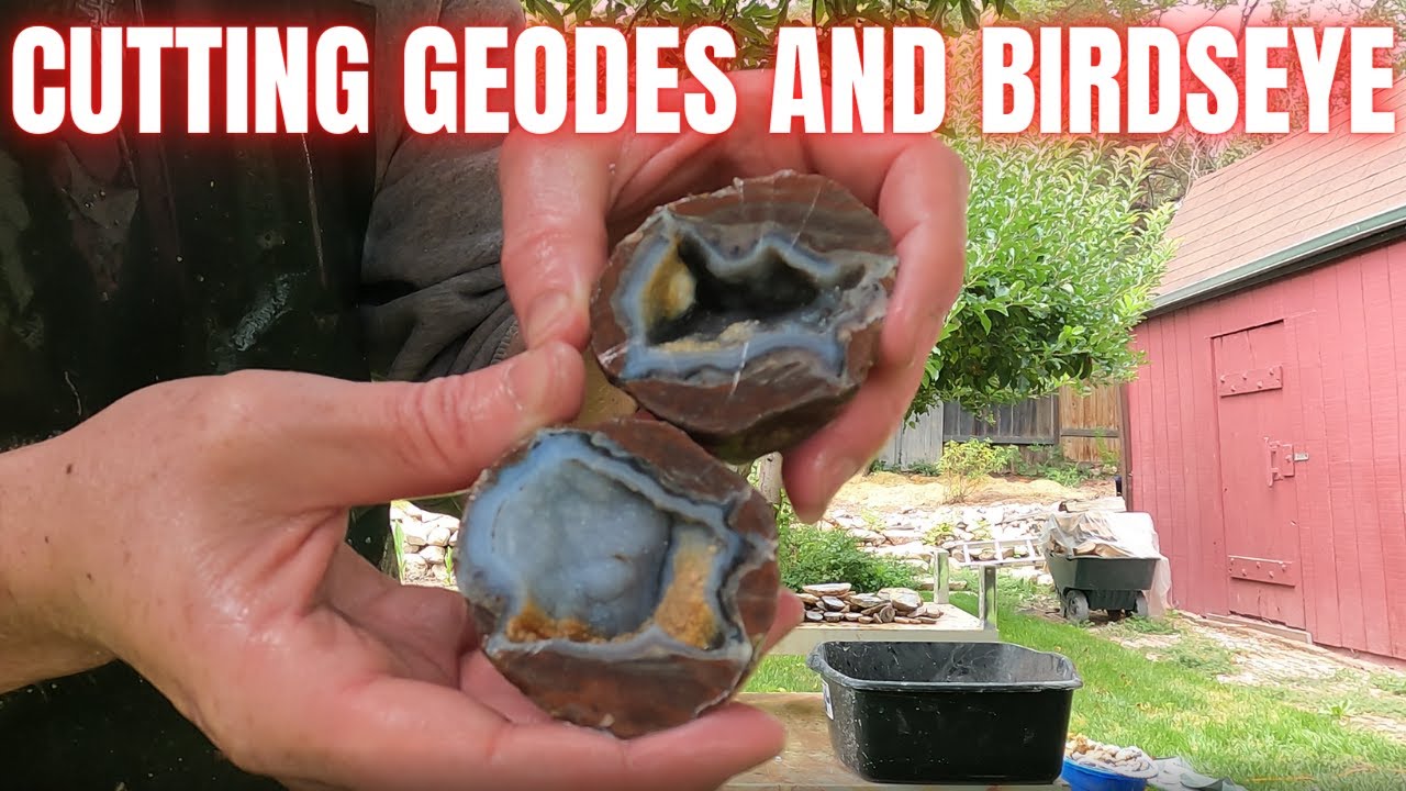 Cutting Geodes, Birdseye Marble and other stuff with a tile saw! - YouTube