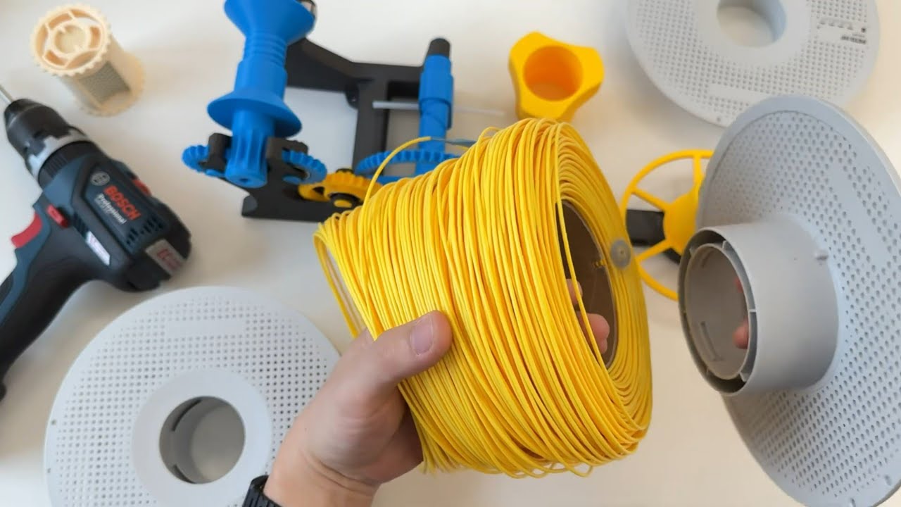 Rewinding a loose spool with the PASTA lite - YouTube