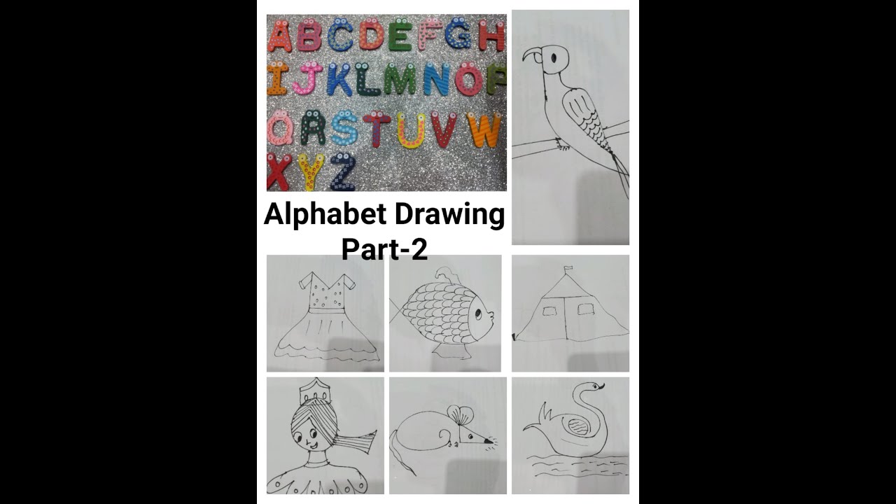 A to Z Turn Words into Cartoon PART 2 ||How to draw with alphabet||Fun ...