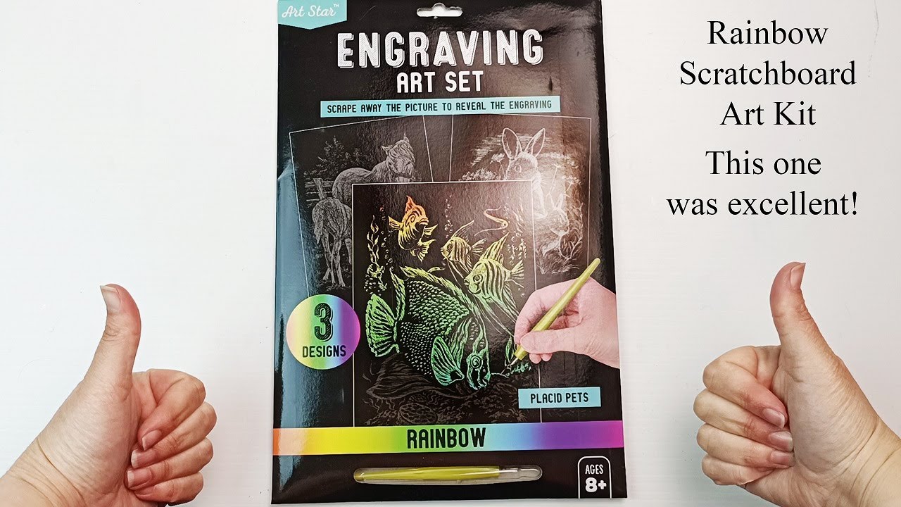 A Rainbow Scratchboard Art Kit that Works! Scratching out all the ...