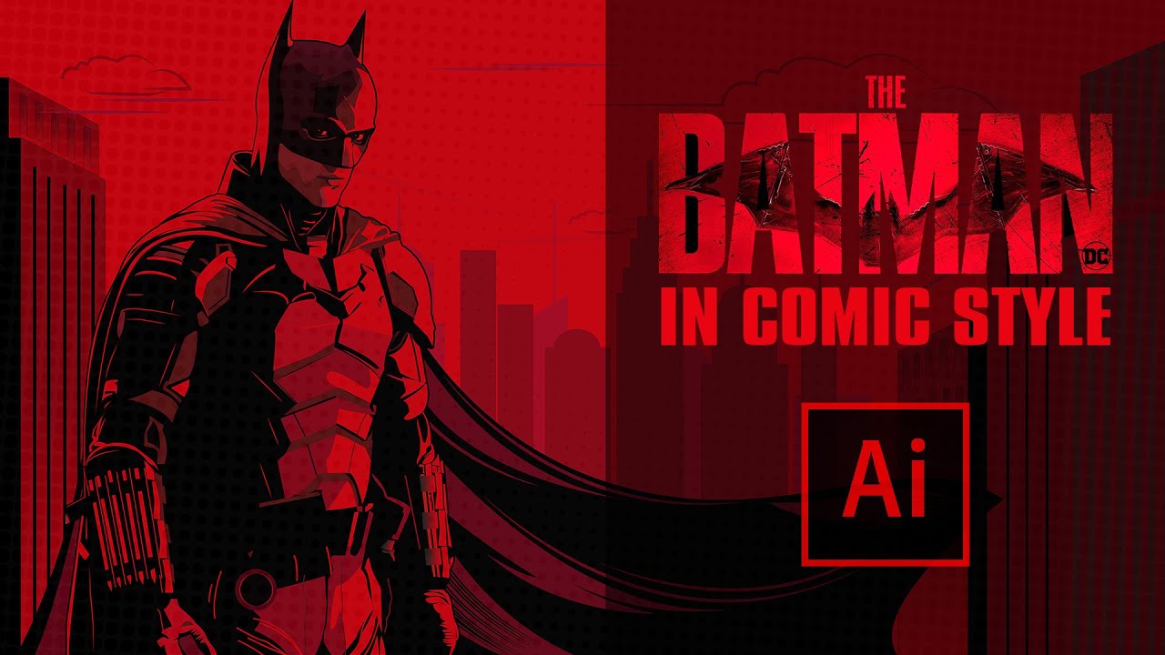 Batman Comic Style Vector Art | Adobe illustrator | Vector Art | Speed ...