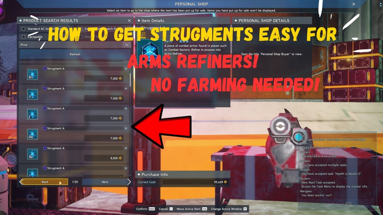 [PSO2:NGS] The Secret Sauce On How To Get Strugments Faster For Arms ...