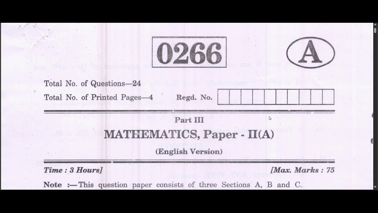 SENIOR INTER MATHS 2A ENG VERSION MODEL PAPER INTER 2NDYEARMATHS 2A ...
