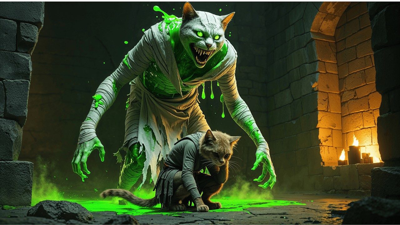 Slave cat finds a best friend mummy and they defeat evil together ...