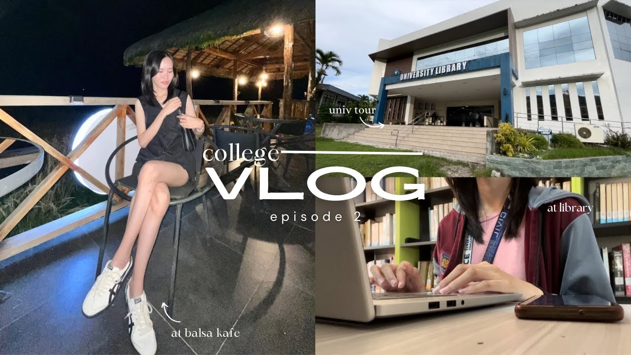 COLLEGE VLOG | dinner at Balsa Kafe w/ friends, library vlog + quick ...