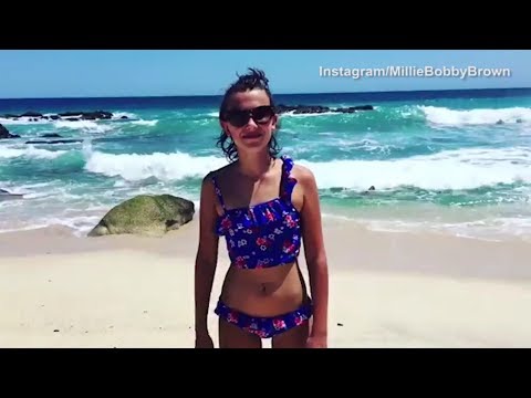 MILLIE BOBBY BROWN BEST QUALITY BRAZIL BEACH CLIP HD 2017, and MODELING,