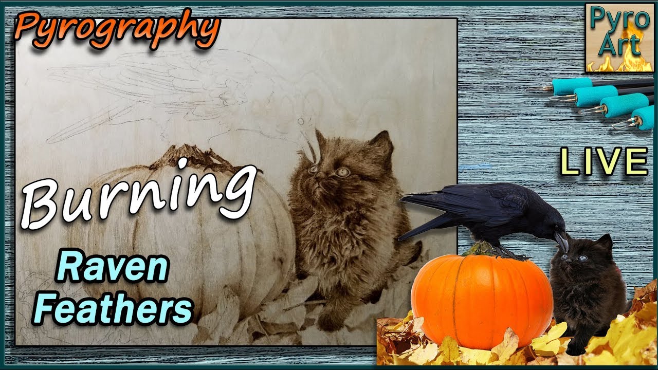 Pyrography: Do you Wood Burn Raven Feathers Black? Wood Burning the ...