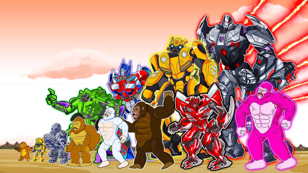 All Transformers 2D: Titan Kong, Panda Daddy, Crocodile, Bumblebee and ...