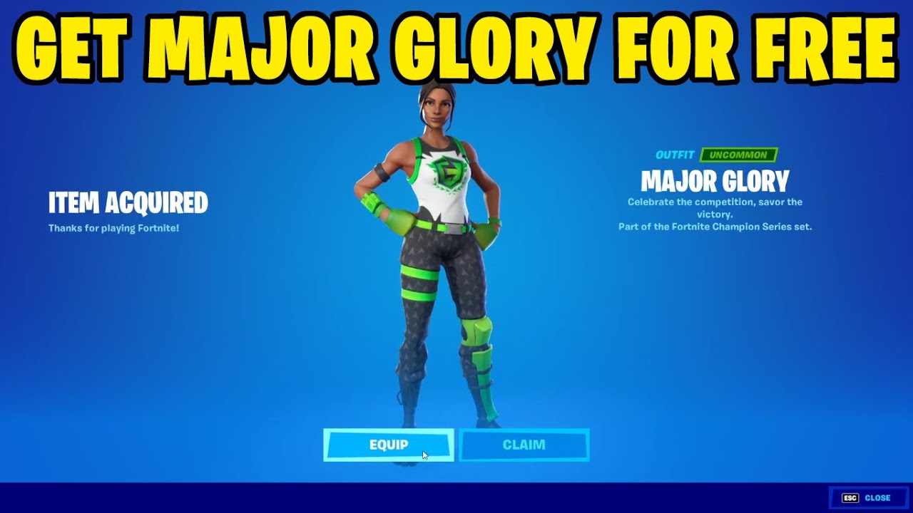 HOW TO GET MAJOR GLORY SKIN FOR FREE IN FORTNITE! (Unlock Major Glory ...