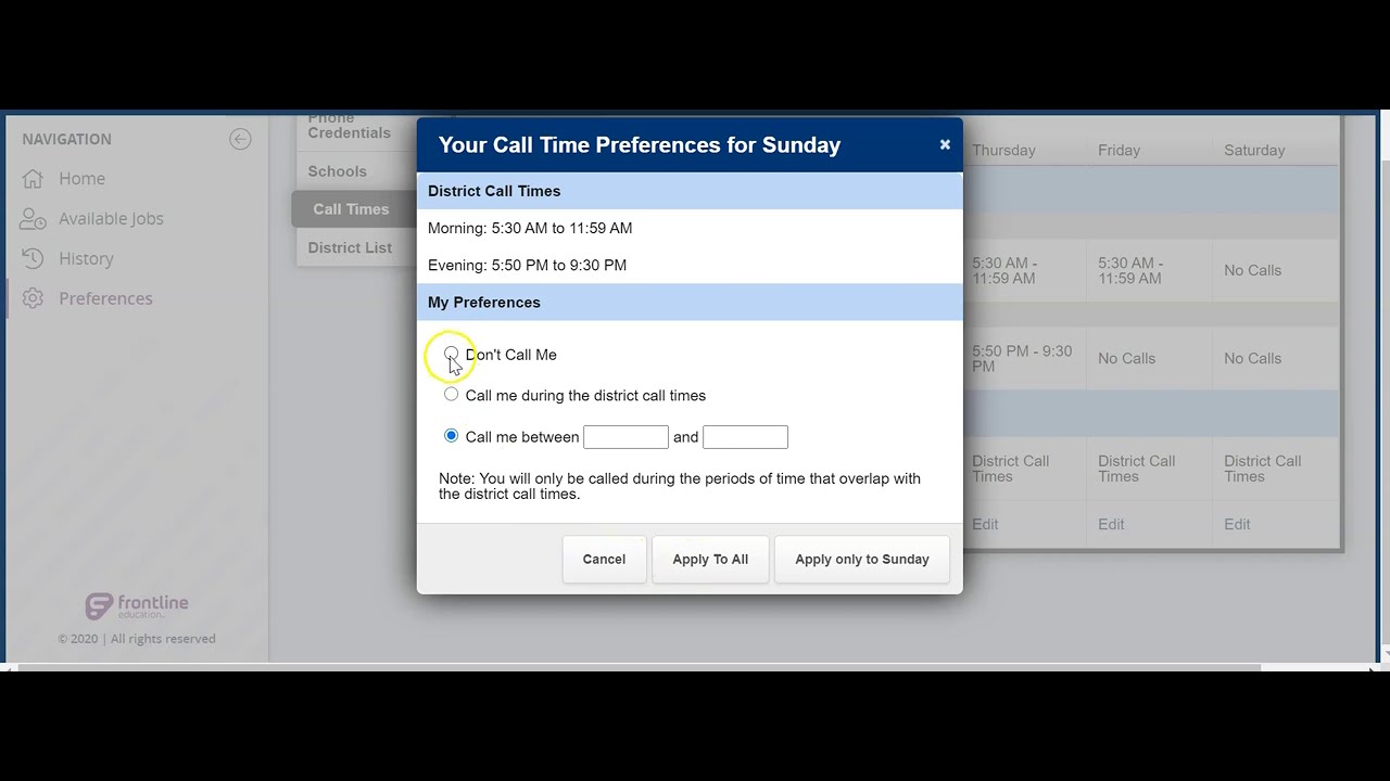 Setting Preferences in Frontline (Substitutes) - YouTube