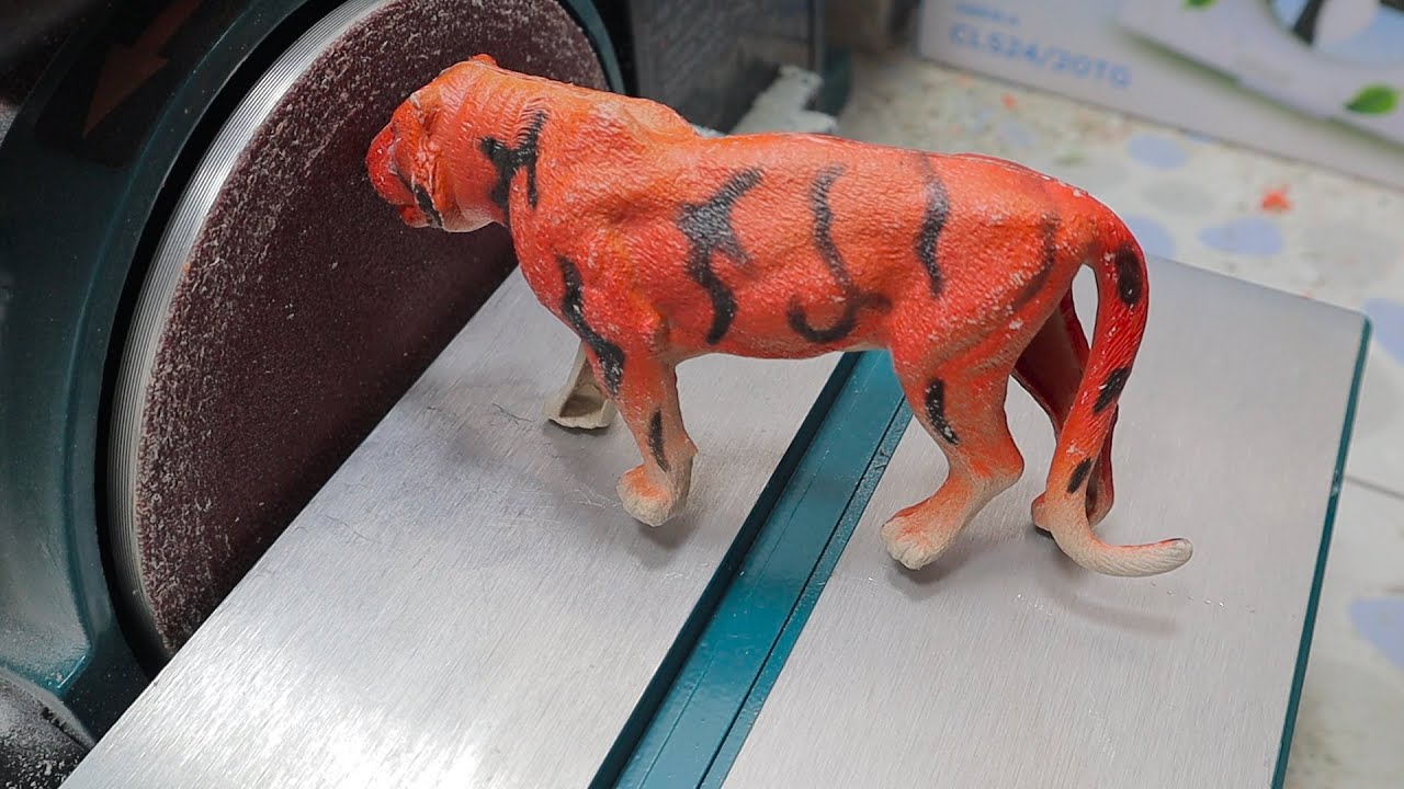 Stubborn Sander destroy Tiger | Animal sanding | Sanding Everything 41 ...