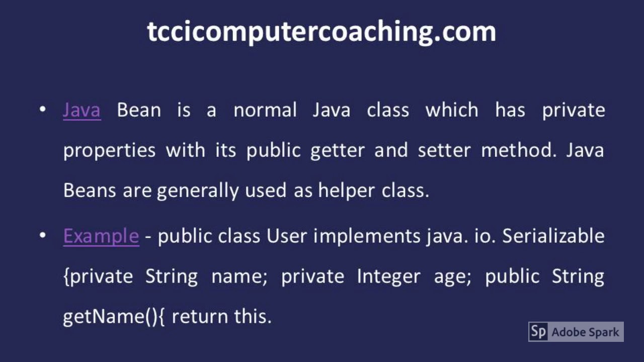 What is Java Bean in Java - YouTube