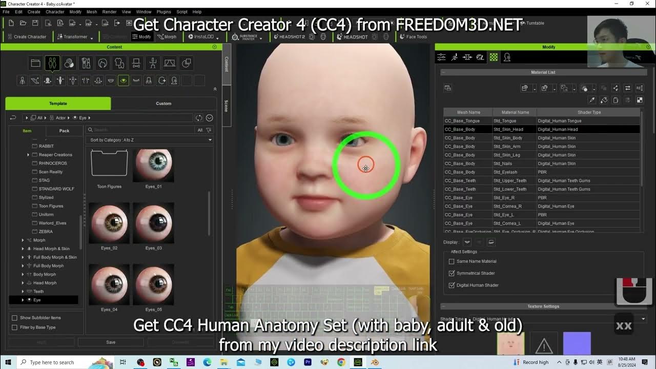 full speed | CC4 Custom Baby's Eyes Cloth Skin | Character Creator 4 Demo - YouTube
