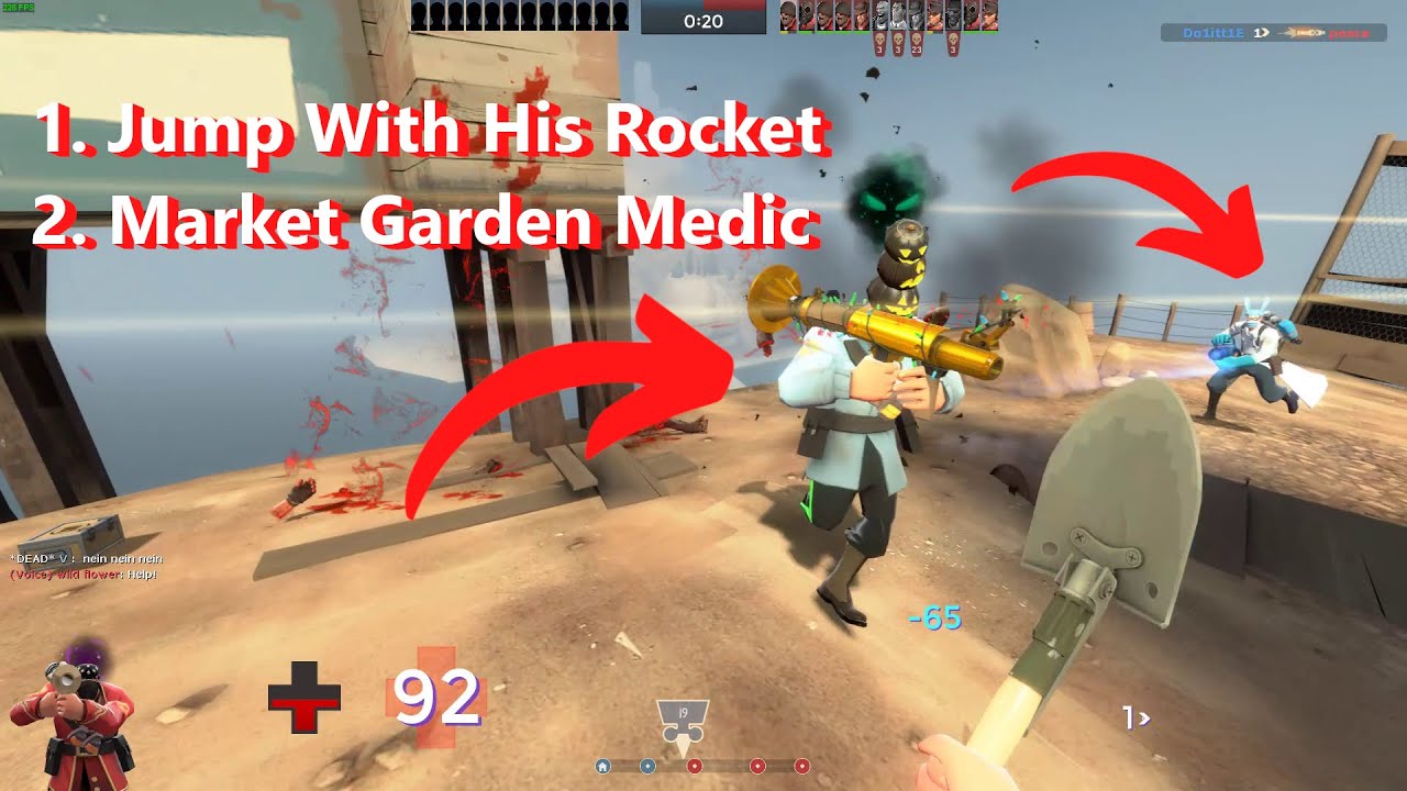 [TF2] Market Gardening BUT Surfing ENEMY Rockets/Sentry Guns/Airblast ...