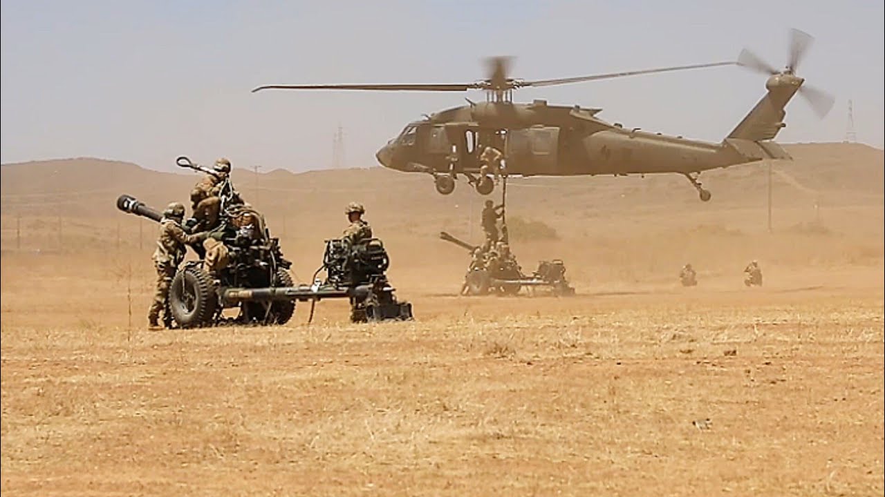 Annual Training of California National Guard: Transporting the M119A3 ...