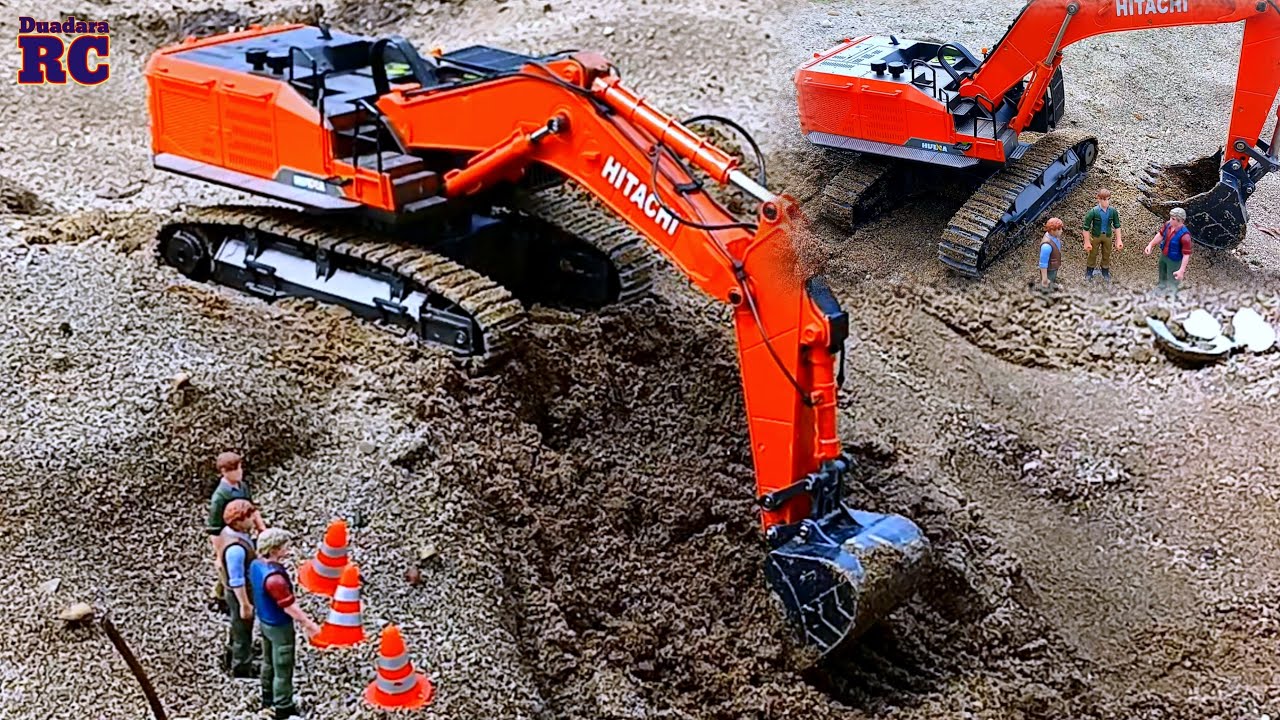 EXCAVATOR RC HITACHI MENGGALI LAHAN UNTUK BANGUN PROYEK BARU. - YouTube