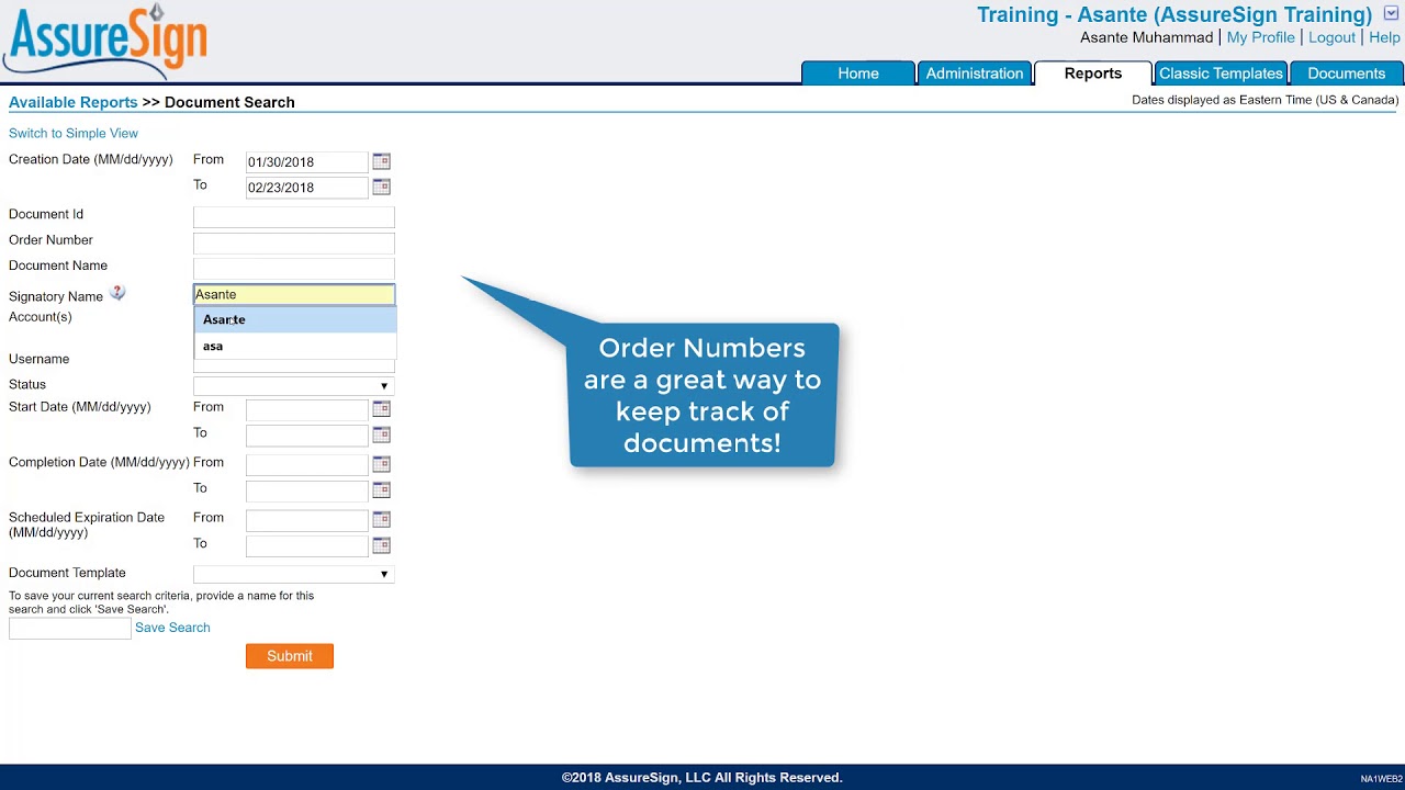 How to View AssureSign Reports - YouTube