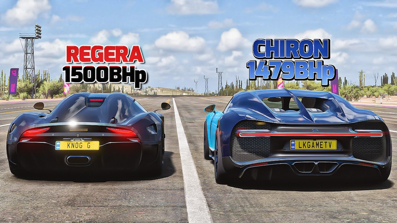 FH5 DRAG RACE - Bugatti Chiron Vs Koenigsegg Regera - YouTube