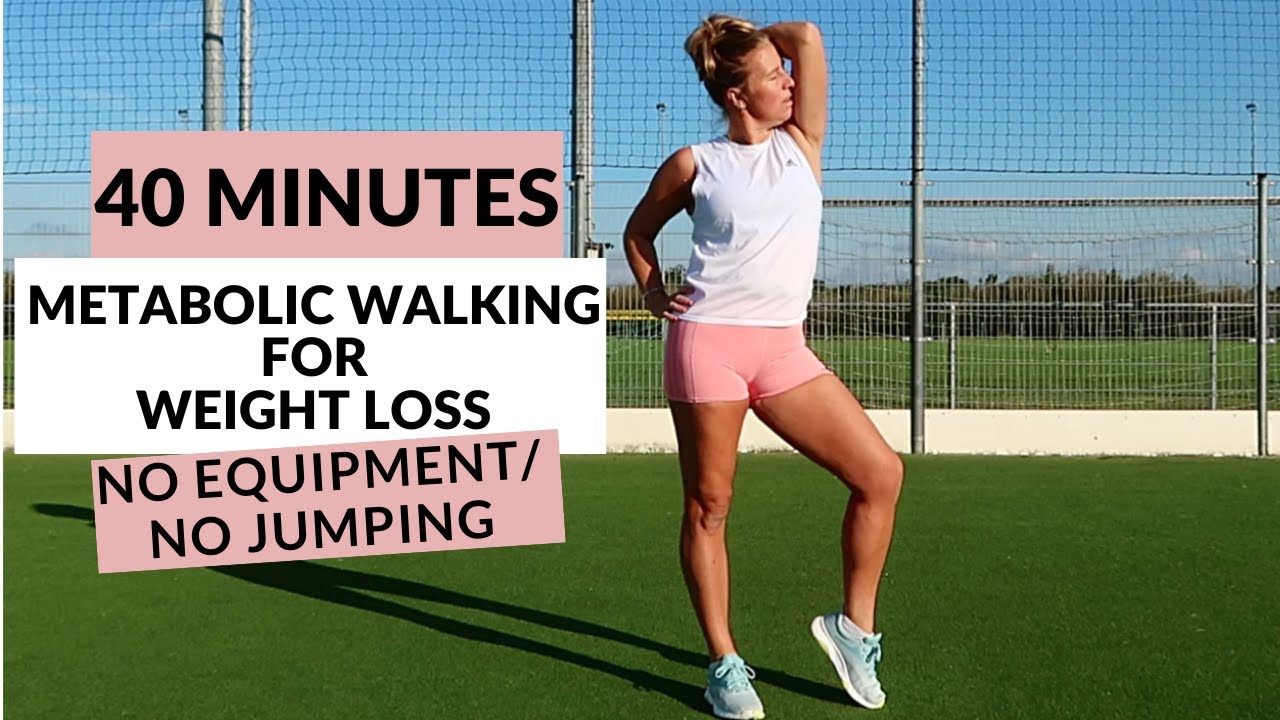 40 MIN METABOLIC WALKING EXERCISES FOR WEIGHT LOSS- No Jumping ...