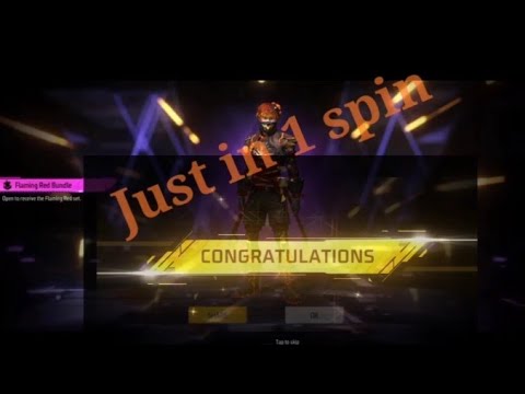 First time just in one spin new Flaming red artic bundle __Garena ...