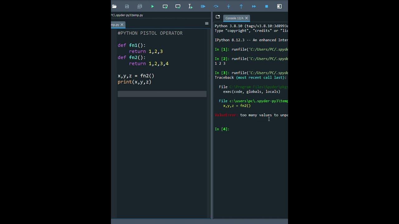Python Pistol Operator Usage Explained With Examples In Malayalam Pythonforbeginners Python3
