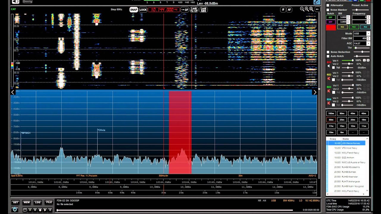 FDM-S2 - FDM-SW2 - Multipsk decoding Olivia - YouTube