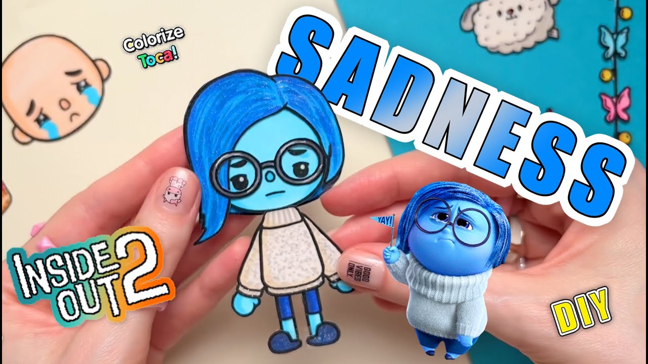 INSIDE OUT Paper Doll SADNESS / Paper DIY #insideout2 #tocaworld - YouTube