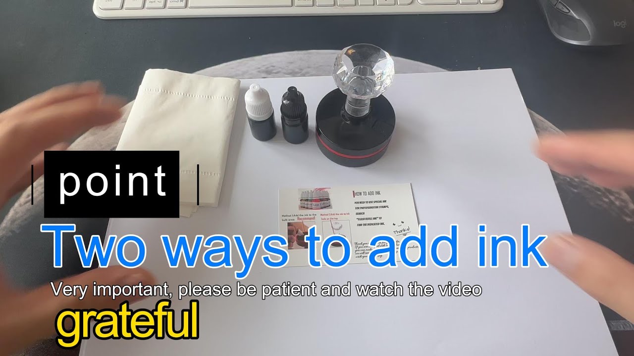 How to add ink to photosensitive stamps - YouTube