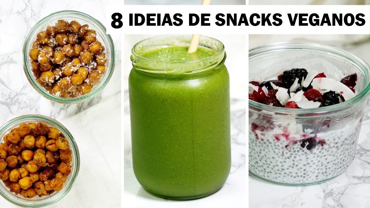 8 IDEIAS DE SNACKS/LANCHINHOS VEGANOS // Saudáveis + balanceados - YouTube