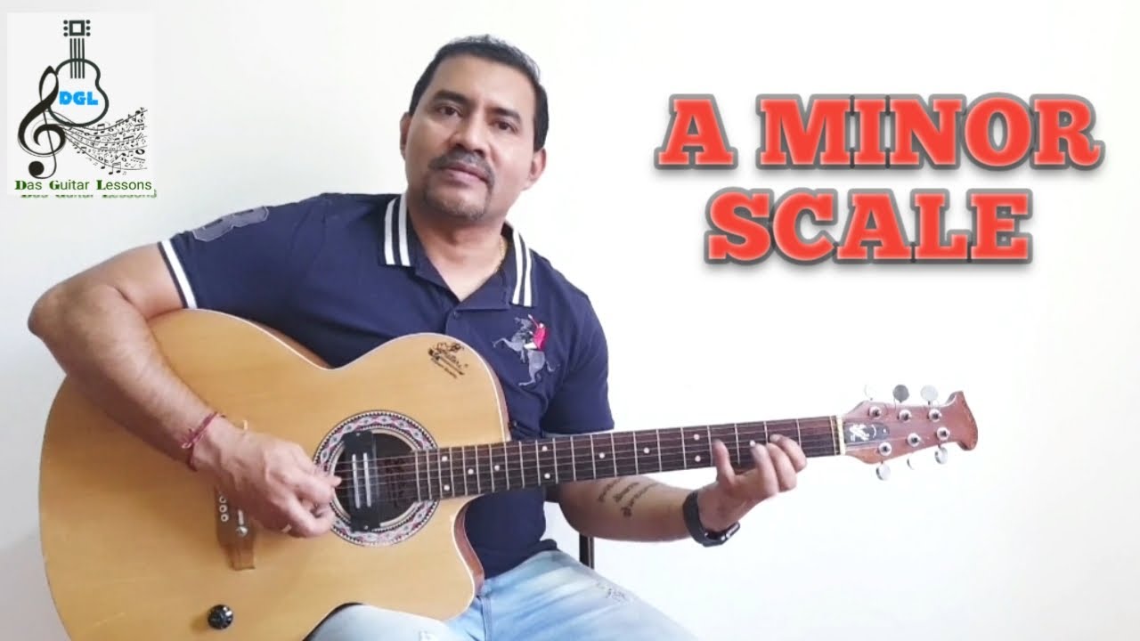 Guitar Lesson A Natural Minor Scale Step by Step for beginners - YouTube
