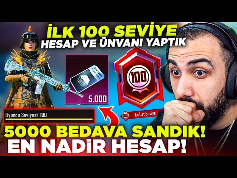 TR'NİN İLK 100 SEVİYE HESABINI YAPIP EN NADİR ÜNVANI ALDIK! 😱 5000 BEDAVA KUTU AÇTIK! | PUBG MOBILE