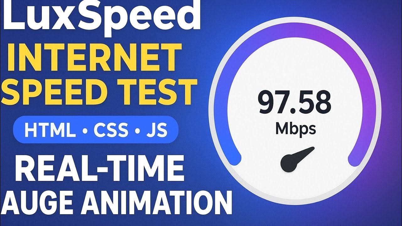 Build An Internet Speed Test Checker Web App | HTML CSS JAVASCRIPT ...