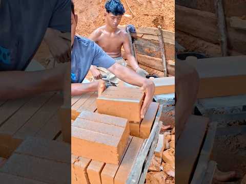 Traditional Handmade Brick Production Using Simple Tools and Skilled Labor #shorts