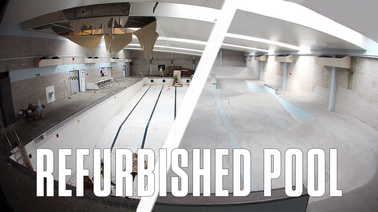 THIS SKATEPARK USED TO BE A POOL! Hop King team skates Campus Pool ...