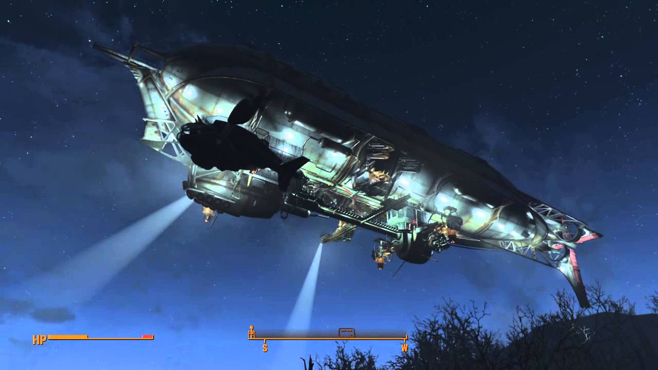 Epic Fallout 4 cutscene! (Brotherhood hood of steel blimp cutscene ...