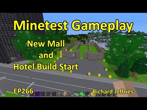 Minetest Gameplay EP266 New Mall and Hotel Build Start - YouTube